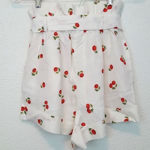 FARM Rio | Shorts | Nwt Farm Rio Pitanga Cherry Print Linen Bag Shorts ...